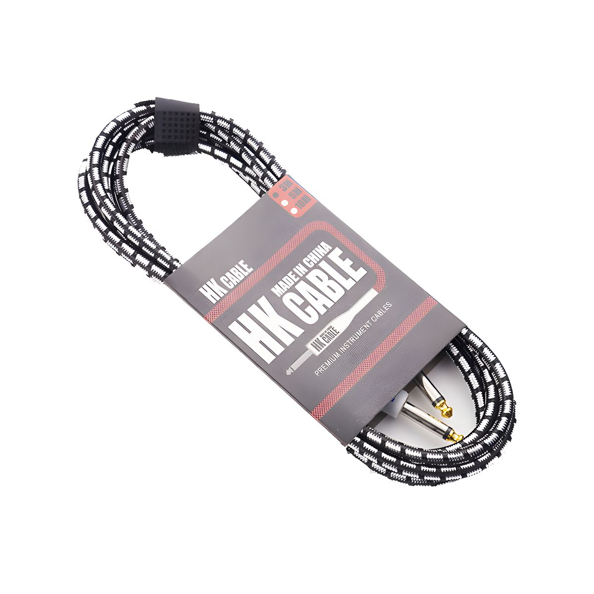 3m-Instrument HK Cable with Tweed Woven Jack Noiseless Guitar/Bass Cord ...