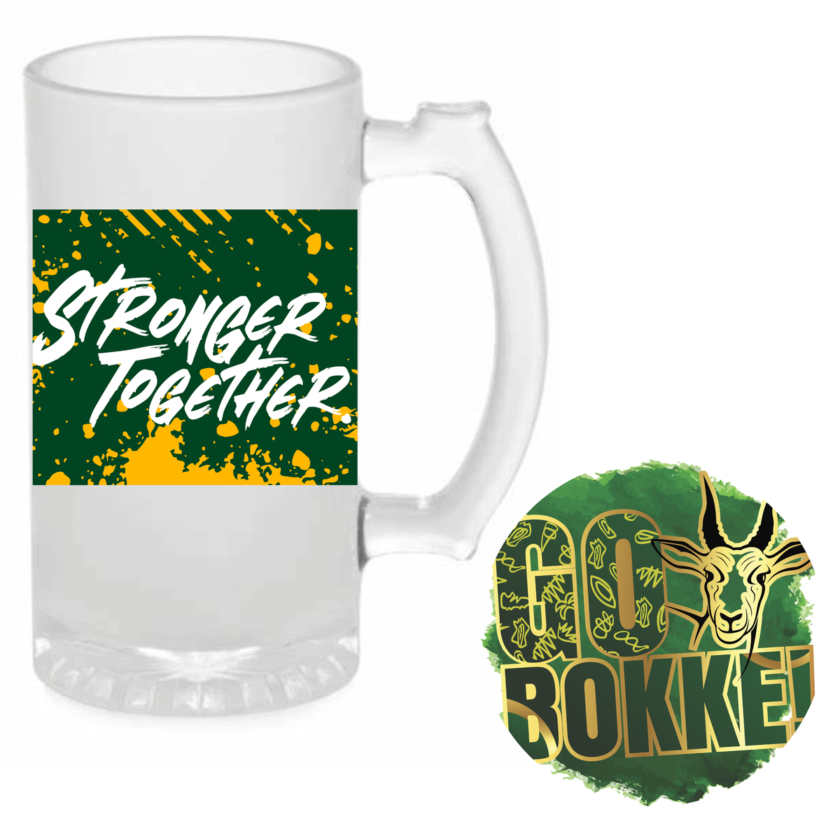 Stronger Bokke 2 -Frosted beer mug & coaster | Shop Today. Get it ...