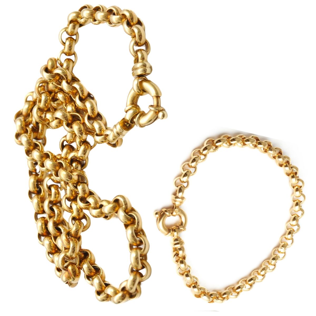 Stainless steel gift: 8mm Roly poly aka Belcher set - Neck & Bracelet ...