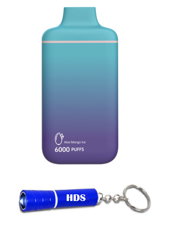Chillax 6000 Puff Disposable Vape- Aloe Mango Ice with HDS Branded ...
