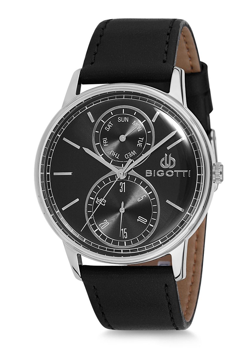 Bigotti Ladies Watch Genuine Leather Silver Dial Real Index- BGT0198-2 ...