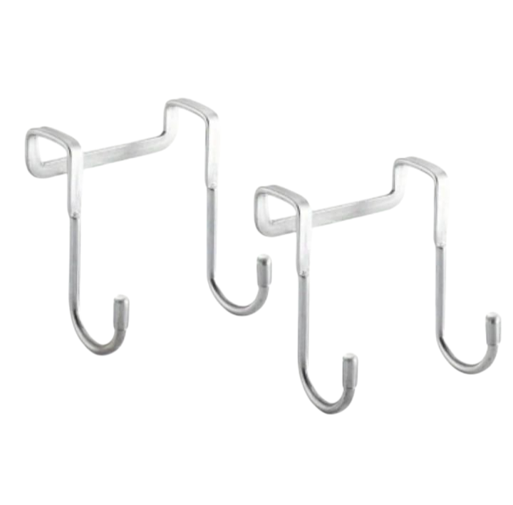 2 Pack Stainless Steel Over Cabinet Hooks - Heavy-Duty Door Hanging ...