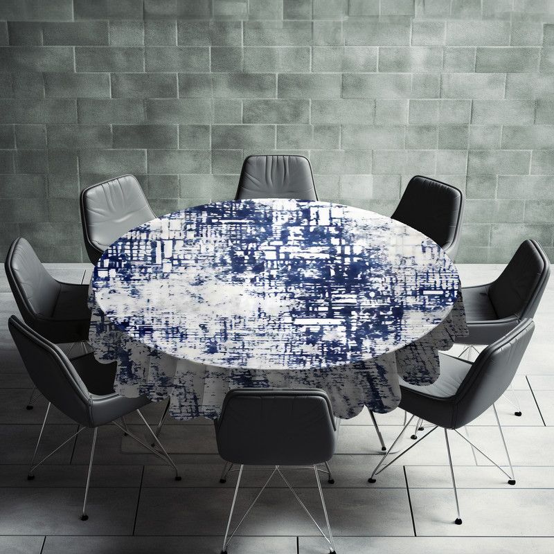 Blue Hash Abstract Round Tablecloth | Shop Today. Get it Tomorrow ...