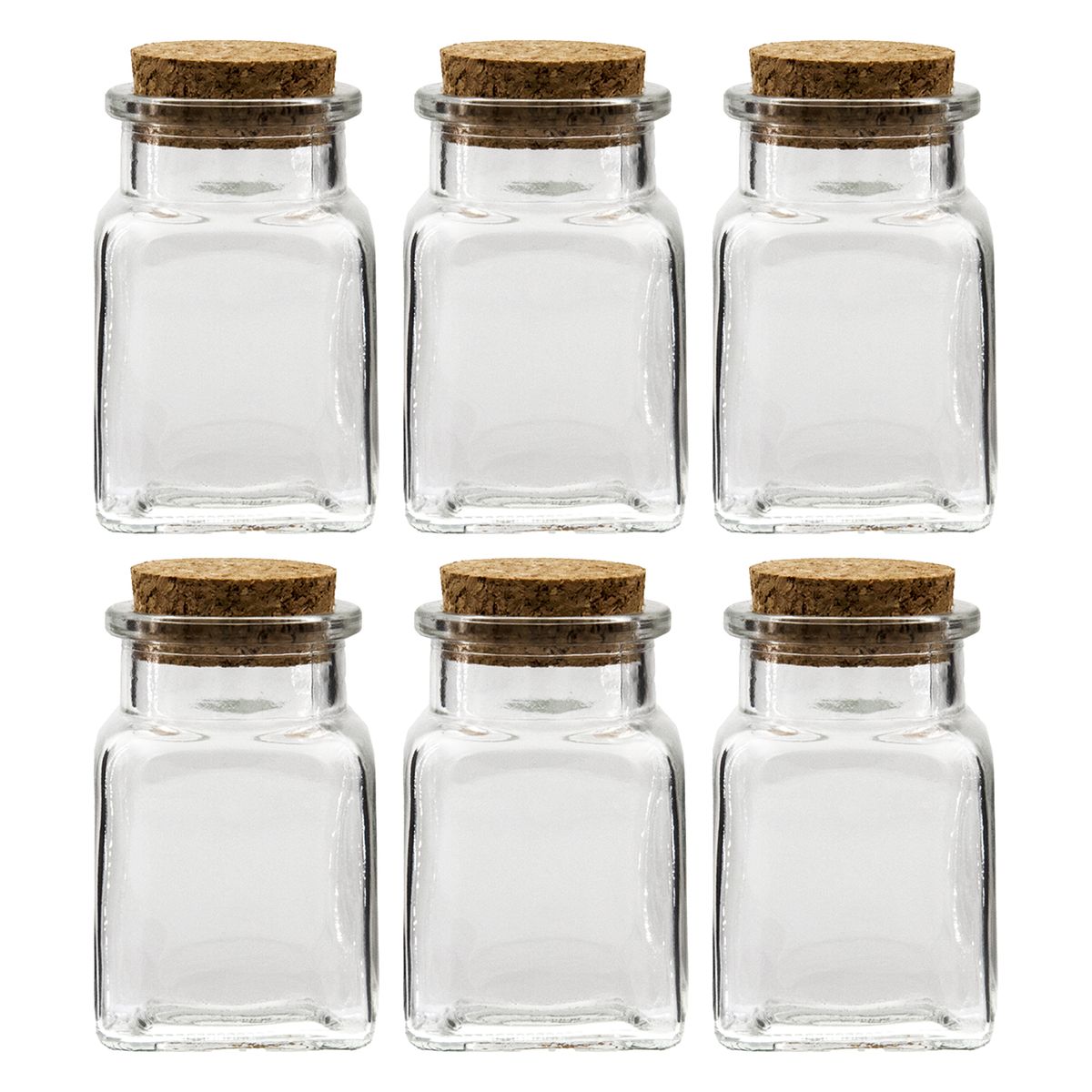 Regent 160ml Square Glass Jars with Cork Lid 6 Pack | Shop Today. Get ...