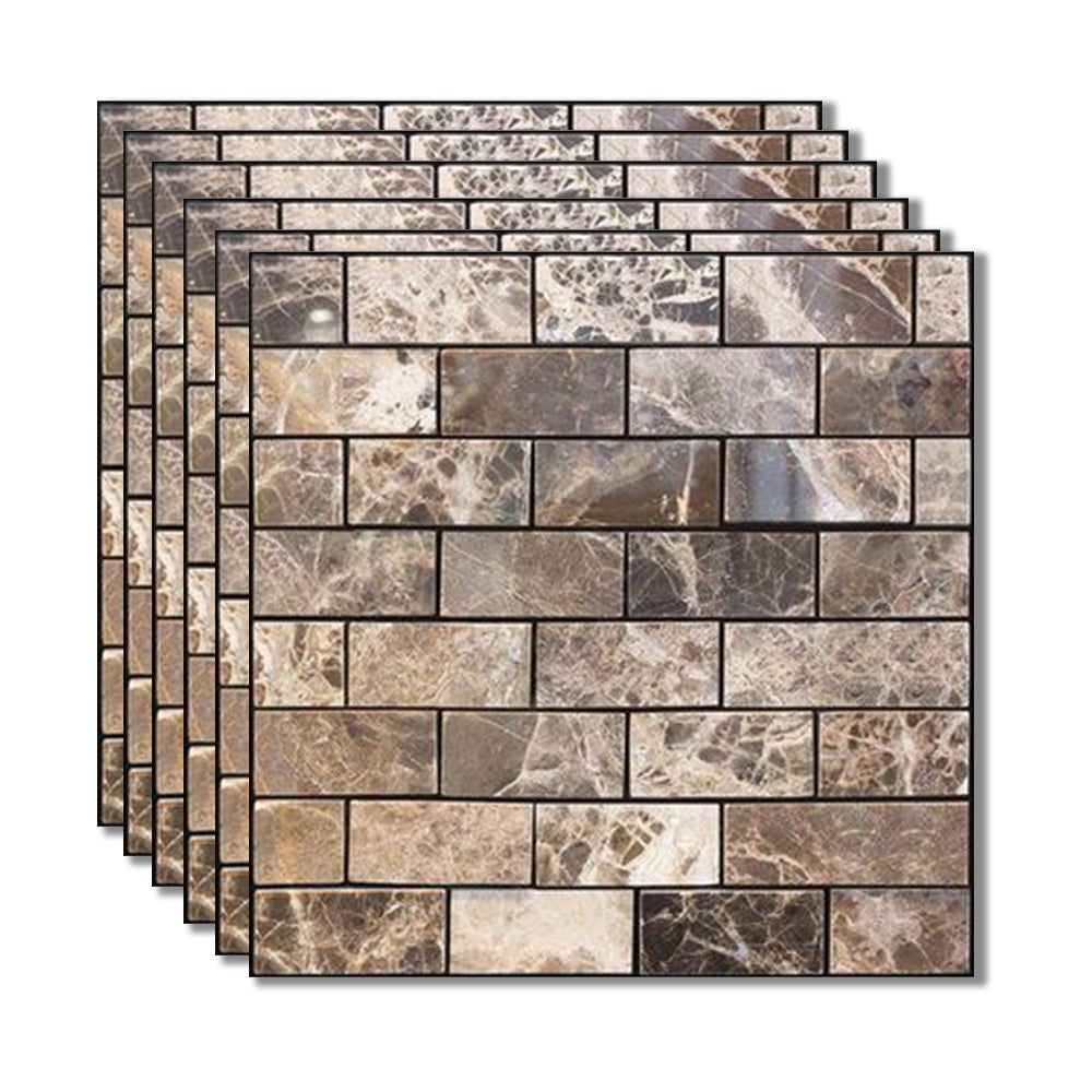 6 Piece Waterproof PVC 3D Tile Self Adhesive Wall Decor Panels | Shop ...