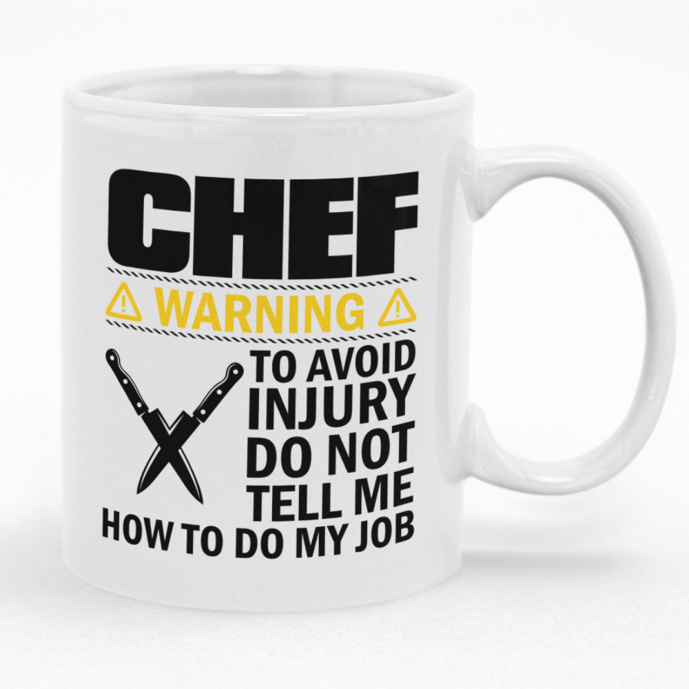 Chef warning to avoid injury Mug | Shop Today. Get it Tomorrow ...