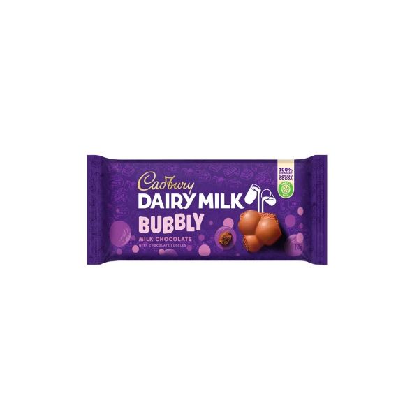Cadbury Dairy Milk Bubbly Milk Chocolate Slab 150g - Pack of 18 | Shop ...