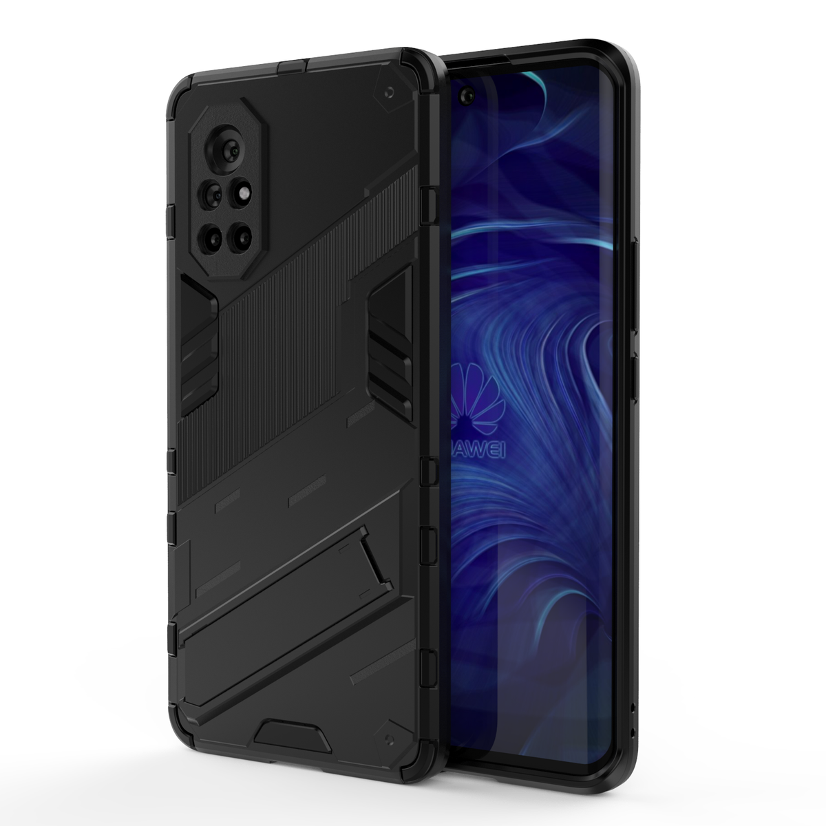 Cover for Huawei Nova 8 - Dual Layer Military Design Kickstand Case ...
