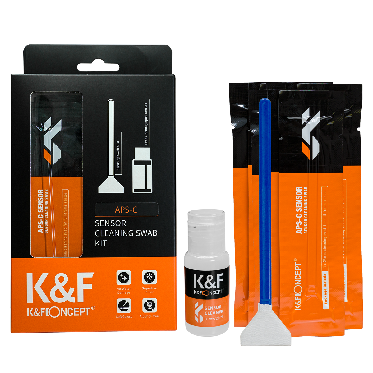 K&F 10-Pack APS-C Sensor Cleaning Swabs with Cleaning Fluid | SKU.1616 ...