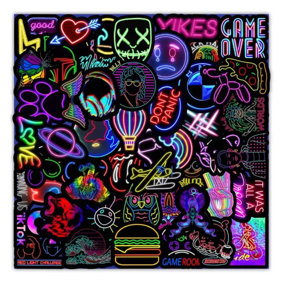 Custom Neon Light Sticker Mix 1 - 50 Piece | Shop Today. Get it ...