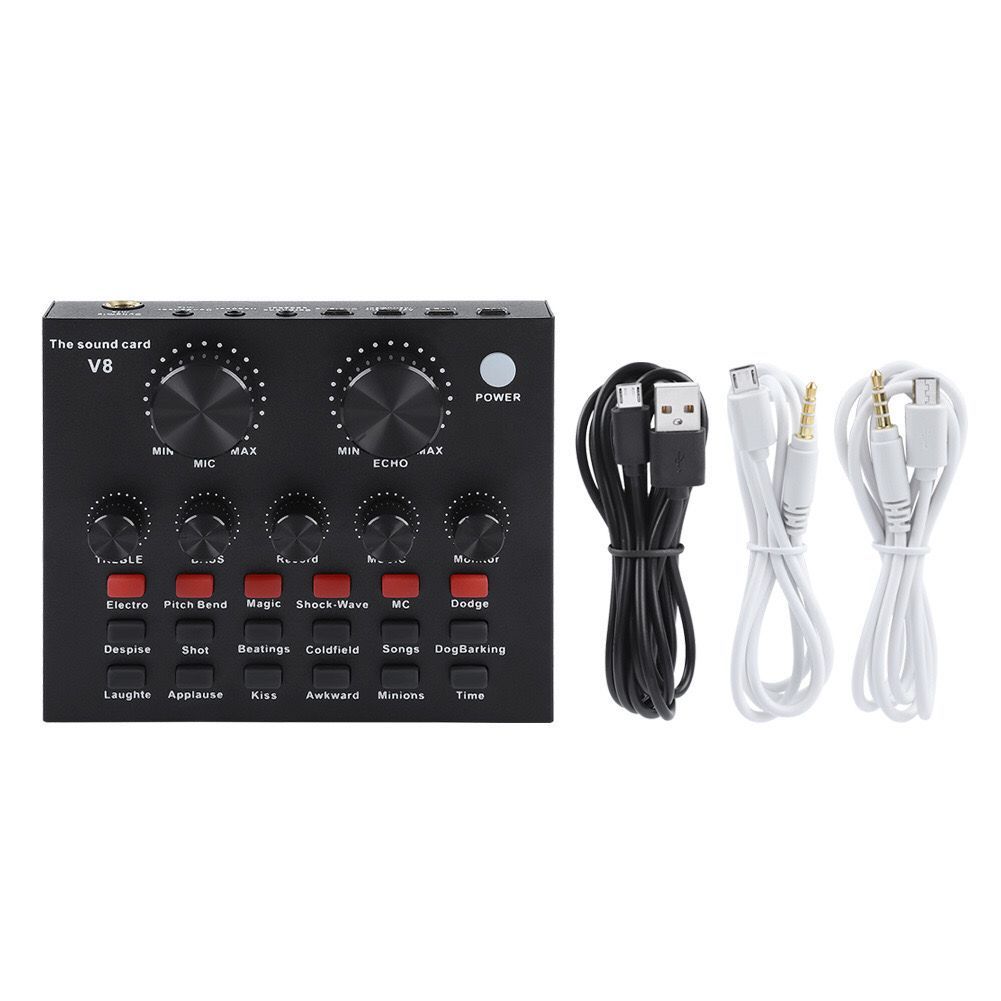 Professional Condenser Microphone Sound Card Set Wired Recording | Shop ...