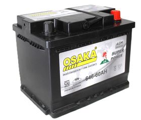 Osaka 646 AGM Car Battery - 12V 60Ah Normal Terminal + - | Shop Today ...