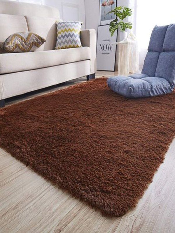 Premium Fluffy Dark Brown Shaggy Carpet | Shop Today. Get it Tomorrow ...