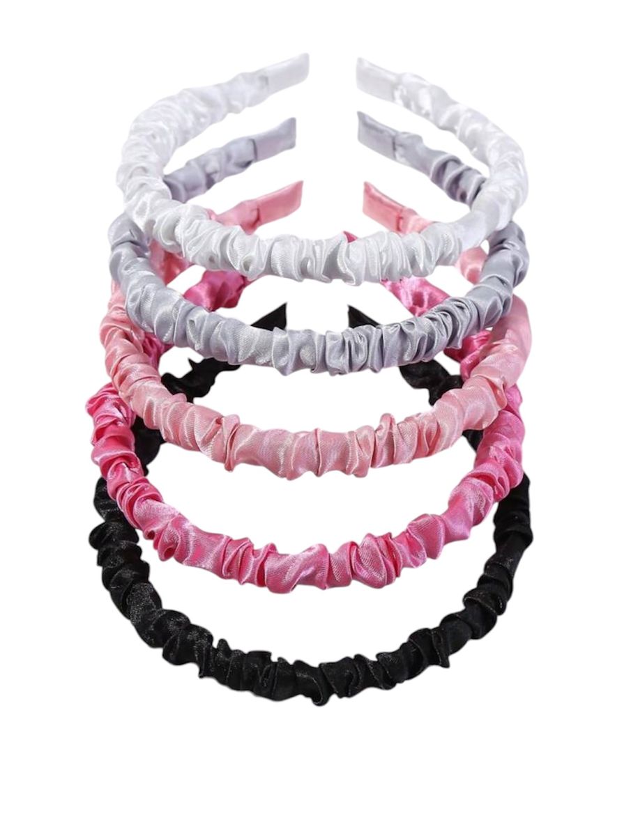 Pink Tones Ruched Thin Alice Band Set - 5 Piece | Shop Today. Get it ...