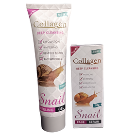 Snail Collagen Peeling Gel and Face Serum Skin Care Combo for all skin ...