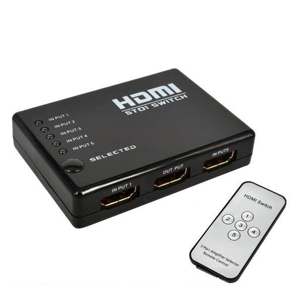 CTS - HDMI Switcher Selector Splitter Hub Box Remote 1080p for HDTV 5 ...