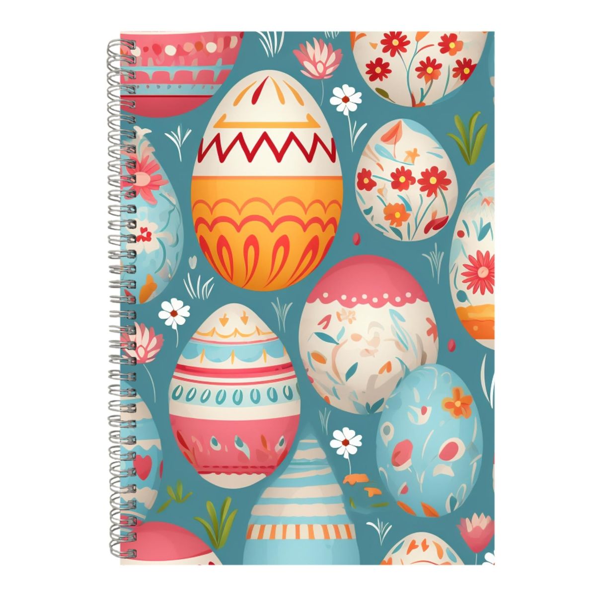 Flowers A4 Notebook Spiral and Lined with Easter Graphic Notepad ...