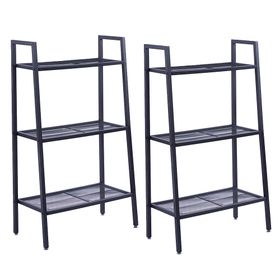 3 Tier Ladder Bookshelf Steel Shelf Set of 2 | Shop Today. Get it ...