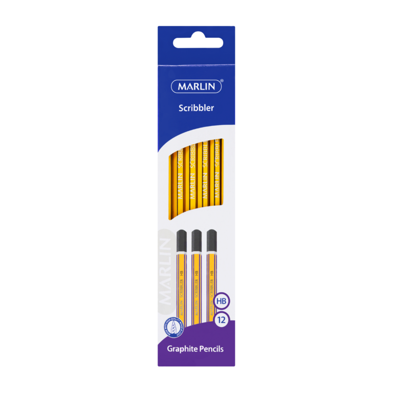 Marlin - Box Of 12 Scribblers HB End Dipped Pencil Blue +Yellow (Pack ...