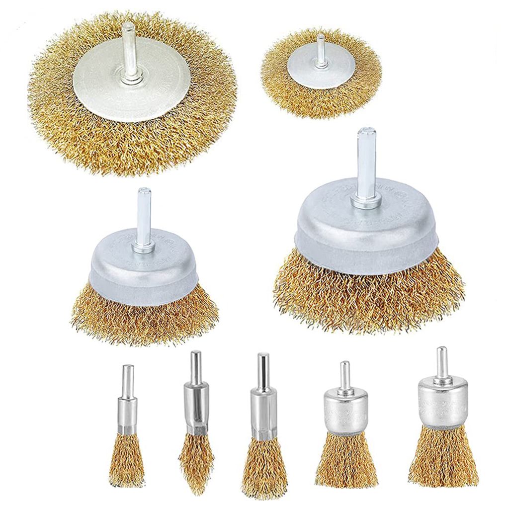 Coarse Crimped 1/4 Inch Shank Wire Wheel For Drill Attachment - 9 ...