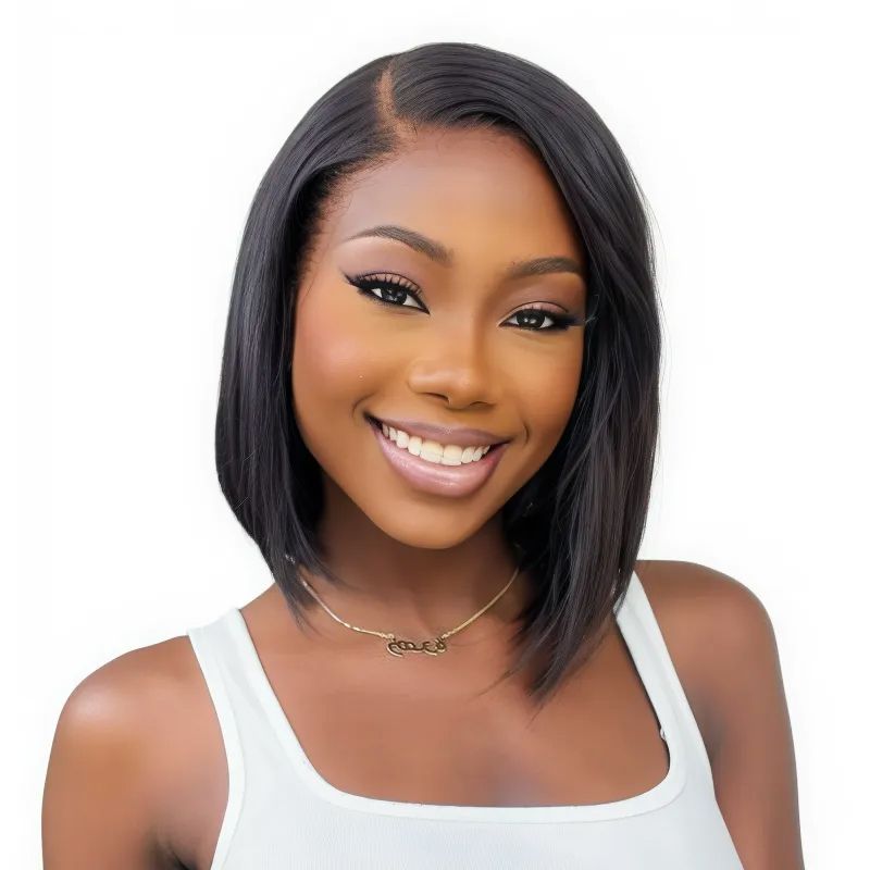 VSP 10Inch Brazilian Hair Glueless Full Frontal Lace Short Straight Bob ...
