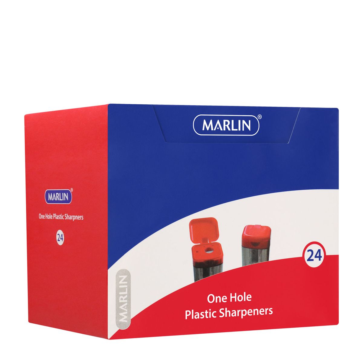 Marlin - 24 1 Hole Plastic Sharpeners With Container For Shavings ...