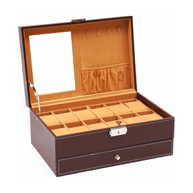 12-Watch Storage Box and Sunglasses, Jewellery Drawer With Mirror ...