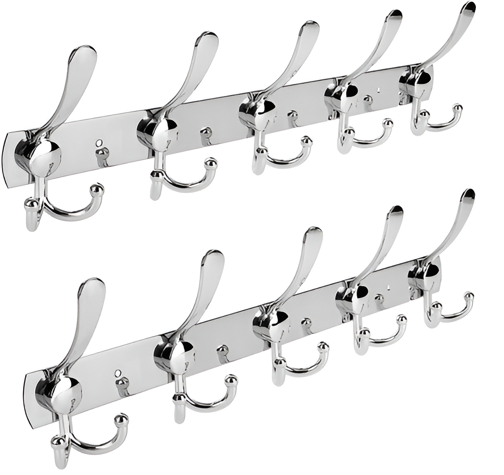 Wall Hook Rack for Coats, Hats, Bags, Towels, Stainless Steel - 45CM ...