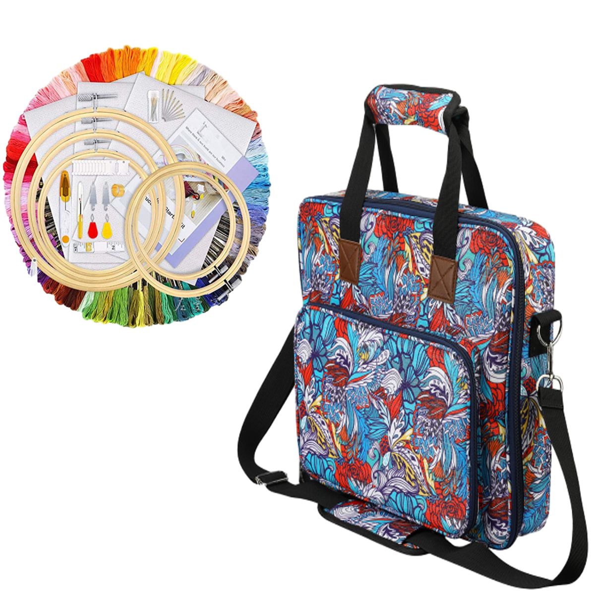 Embroidery Storage Bag,Cross Stitch Set With Cross Stitch Fabric ...