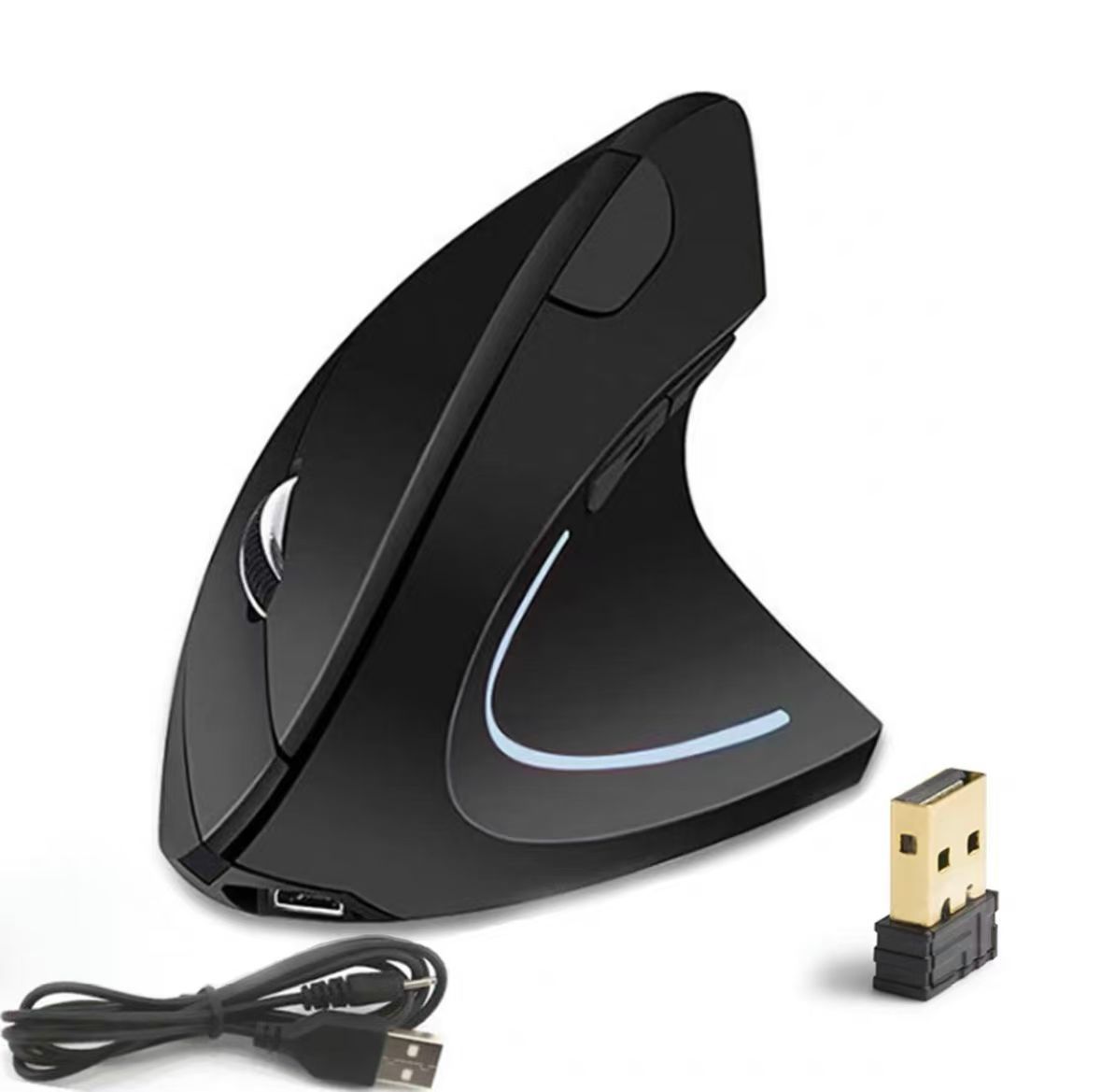 Ergonomic Rechargeable 2.4GHz Wireless Comfort Vertical Optical Mouse ...