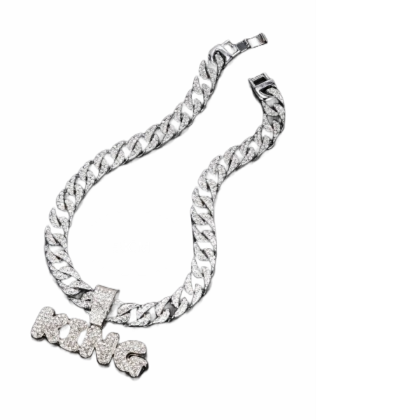 Mens Stainless Steel Iced Out Silver King Cuban Linked Neck Chain ...