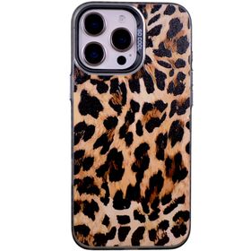 Phone Case with Stylish Leopard Print Design - 16 Pro Max - Black ...
