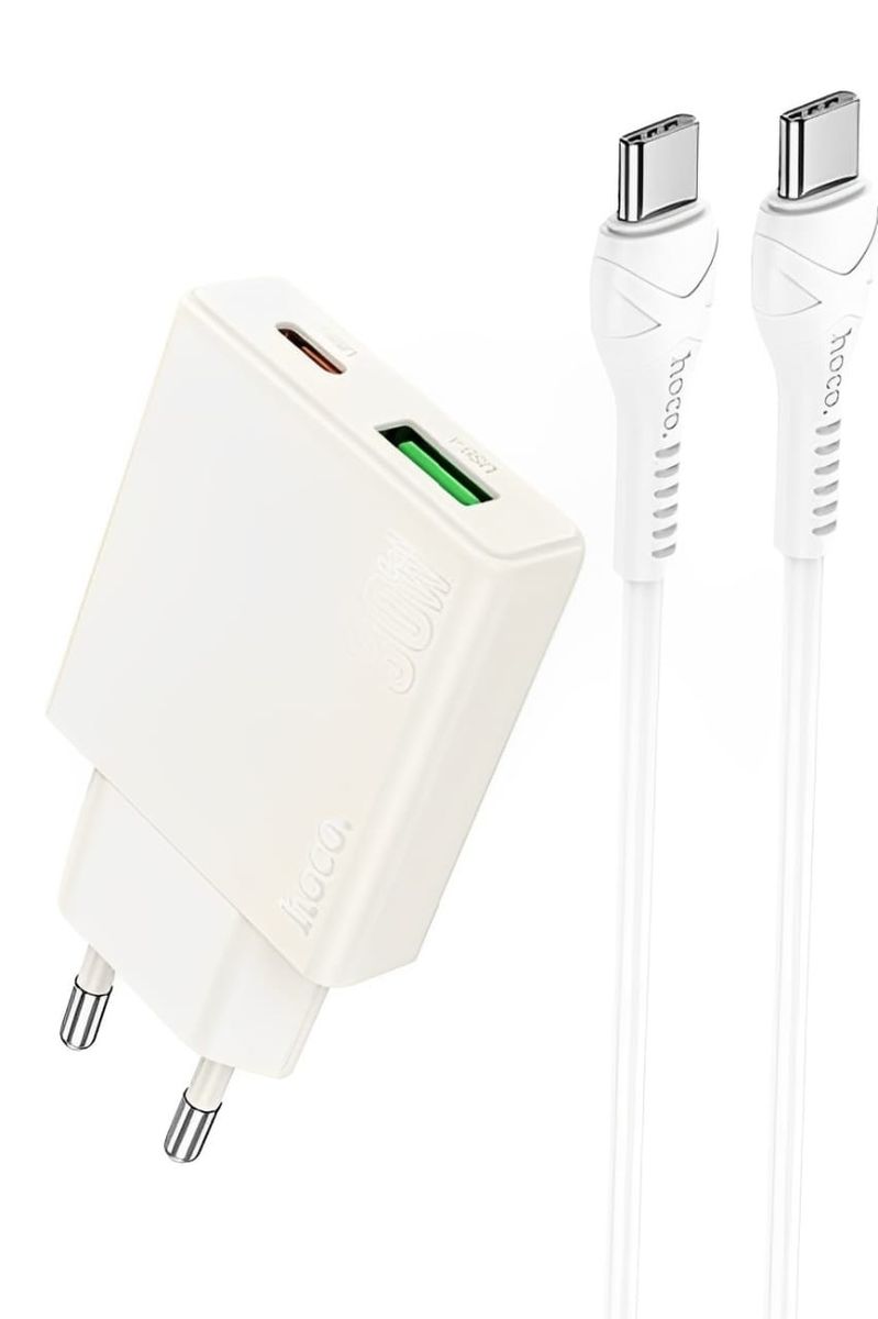 USB-C Fast Charger 30Watt Set With USB-C to USB-C 1 Meter Cable-HOCO ...