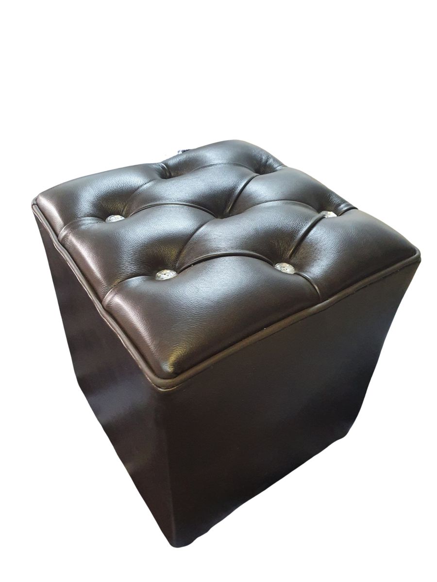 Mopane 100% Genuine Leather Diamond Button Ottoman | Shop Today. Get it ...