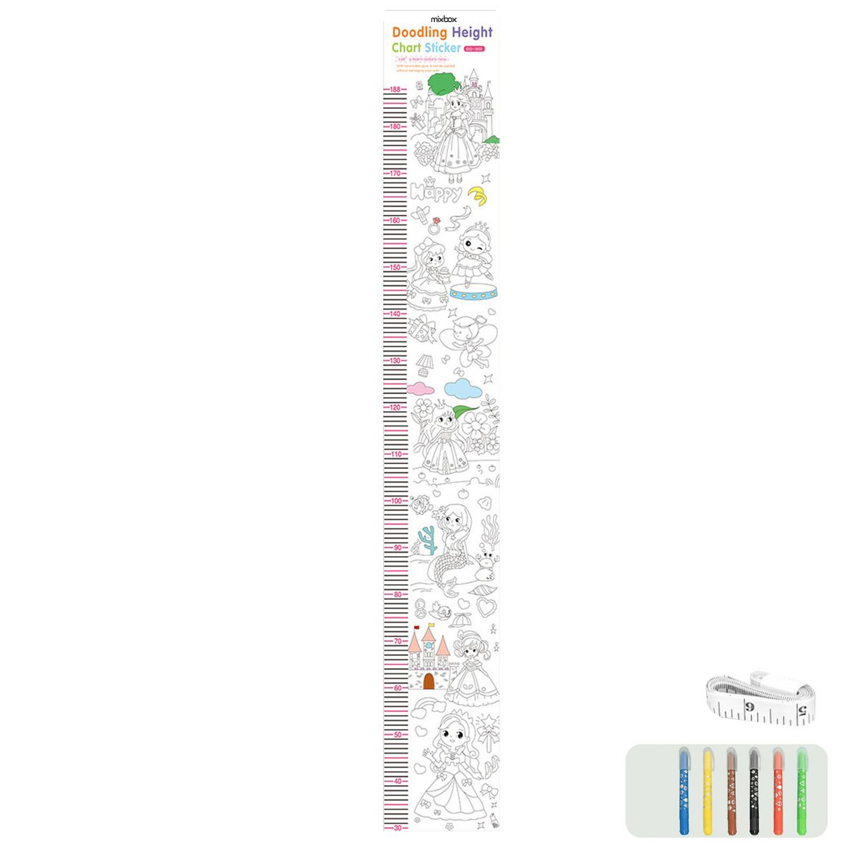 Mix Box Growth Chart Ruler Height Measurement Painting Poster Set for ...