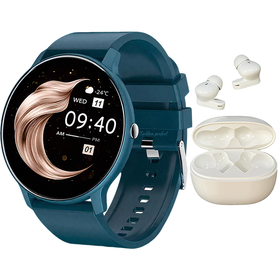 Unisex Couple Smart Sports Watch with Earbuds - Waterproof, Health ...