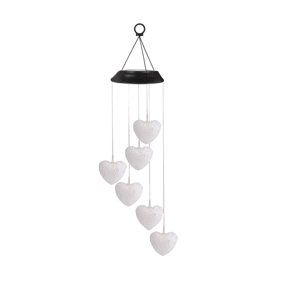 Heart Shaped Solar Wind Chimes Outdoor Decorative LED Solar Wind Chimes ...