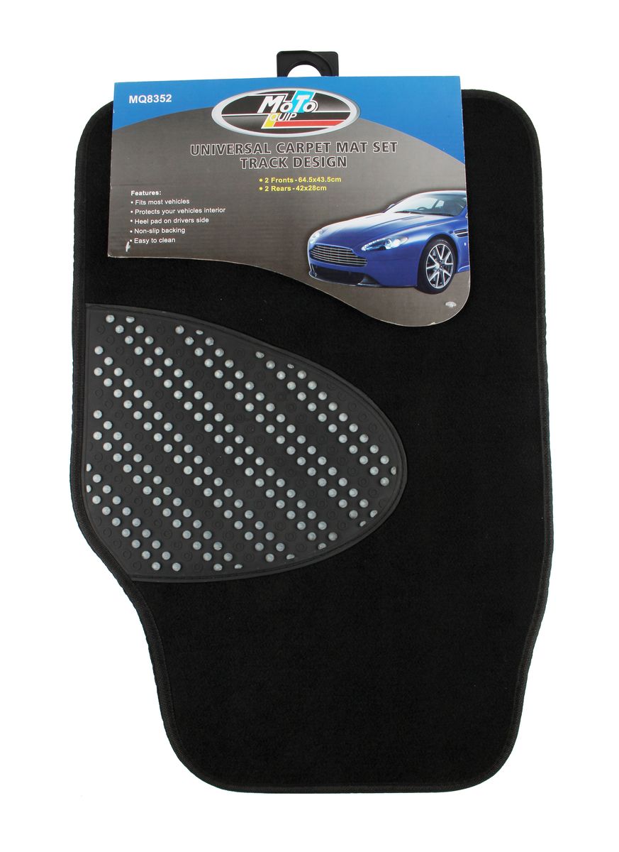 Moto Quip 4 Piece Car Mat Set with Track Design Heel Pad | Shop Today ...