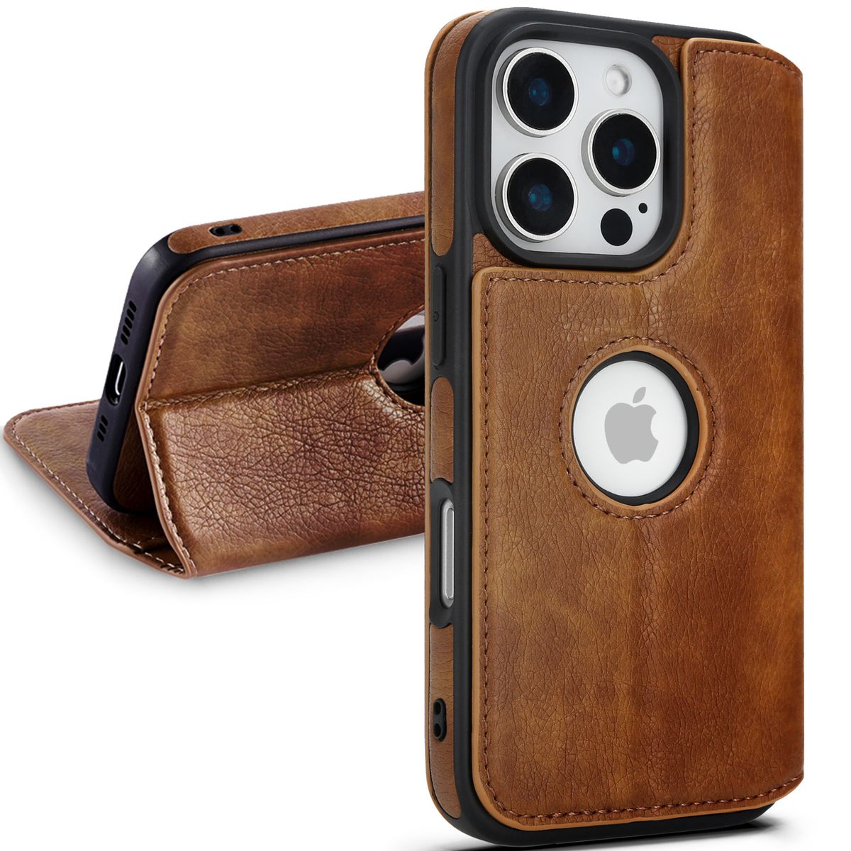 ORRO iPhone 16 Series Case Vegan Leather Flip Wallet Card Cover +/Pro ...