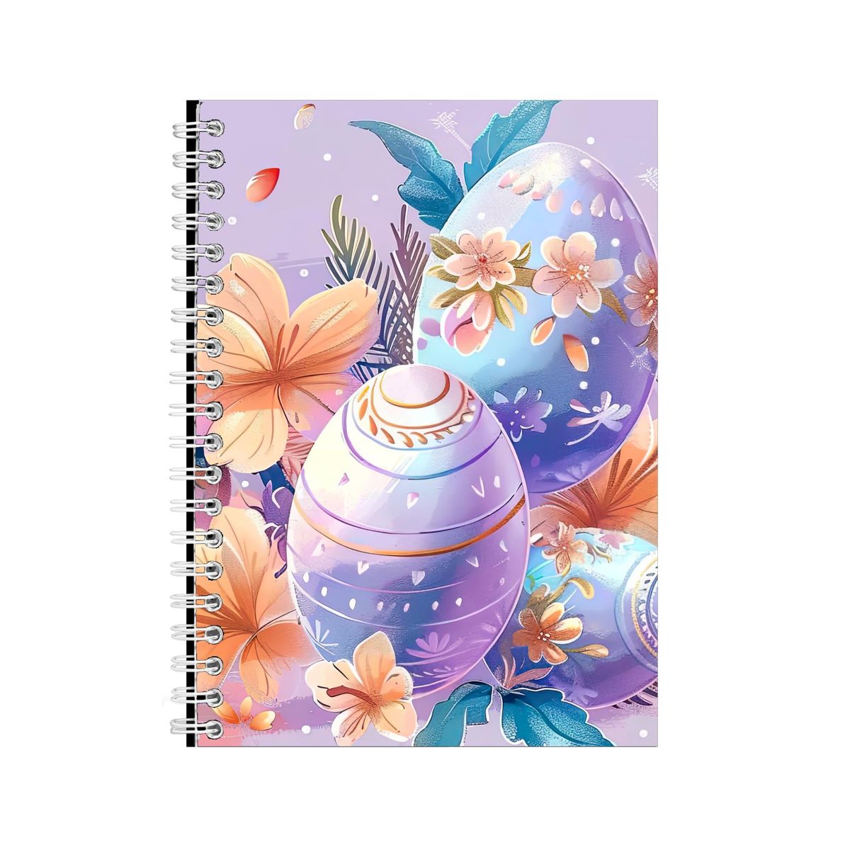 Purple Egg A5 Notebook Spiral and Lined Easter Bunny Egg Graphic ...
