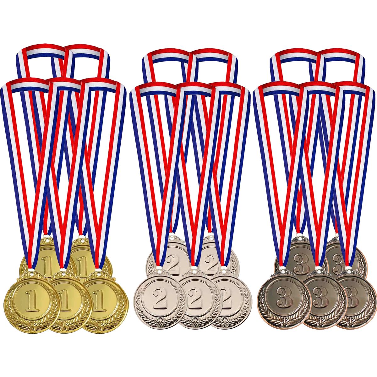 Award Medals Gold Medals Silver Medals Bronze Medals With Ribbon - 15 ...
