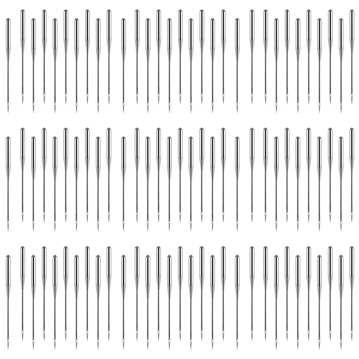 100 Pack Industrial Sewing Machine Needles in 6 different Sizes-Round ...