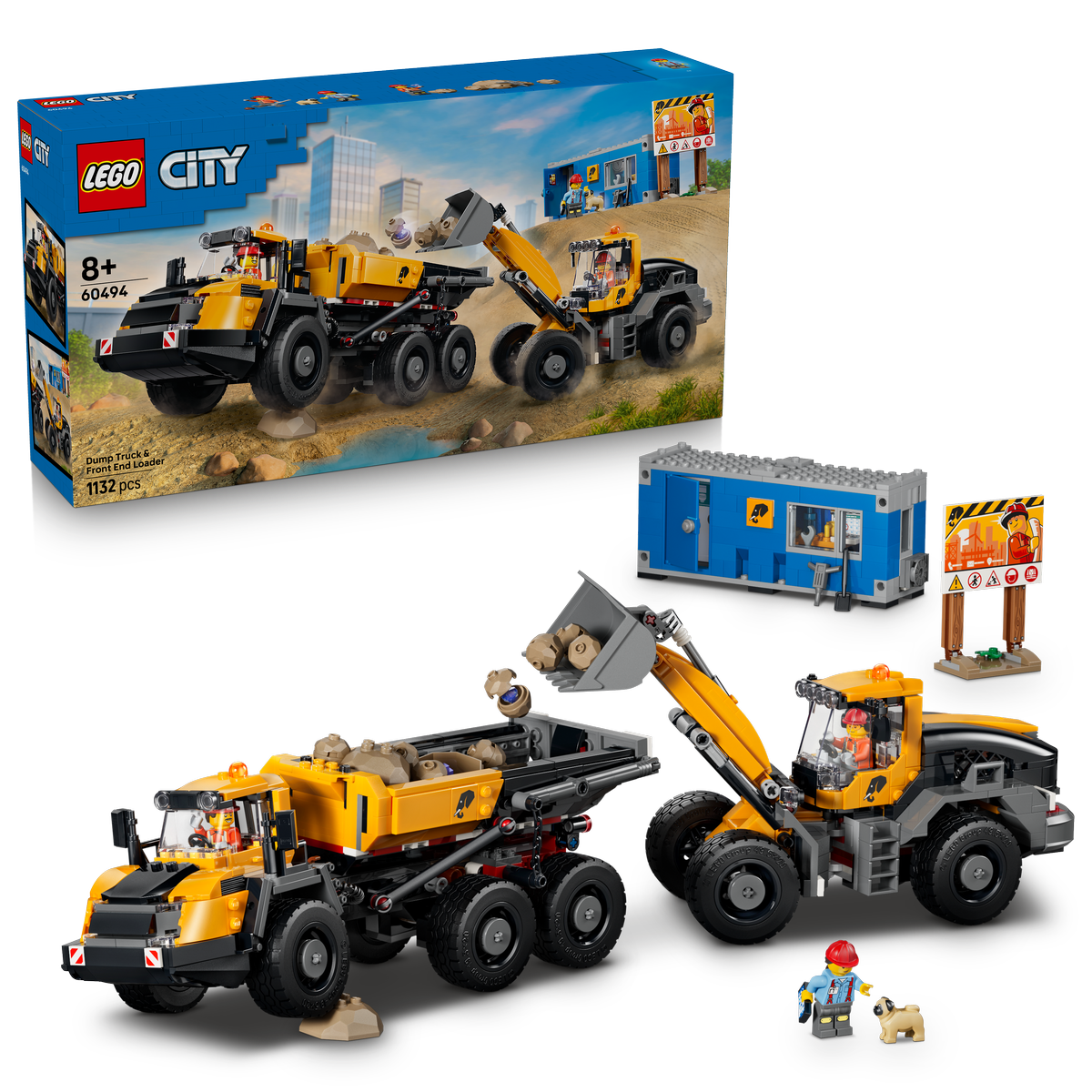 LEGO® City Dump Truck & Front End Loader - Construction Toy 60494 ...