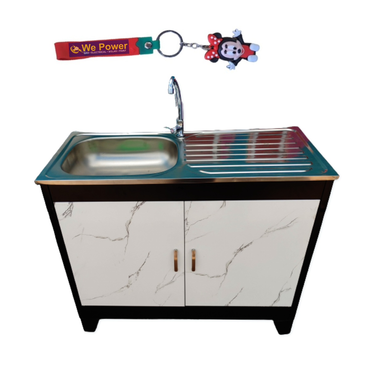 Kitchen Sink Cabinet Single Bowl Kitchen Sink Cupboard & Key Ring ...