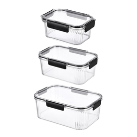 Set of 3 Nesting Plastic Food Storage Containers - Rectangle | Shop ...