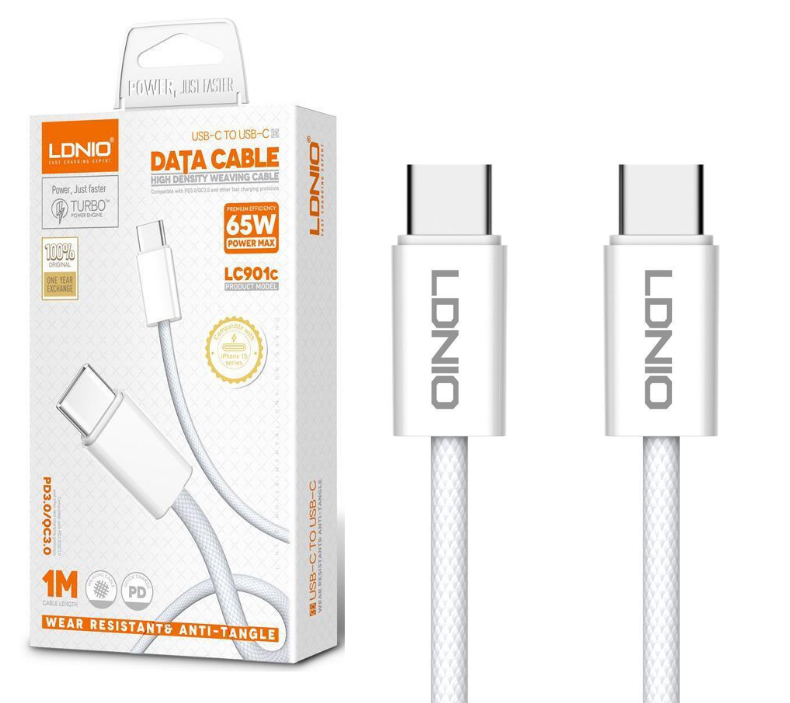 LDNIO LC902C USB C PD 65W Charging Data Cable for iPhone, Android ...