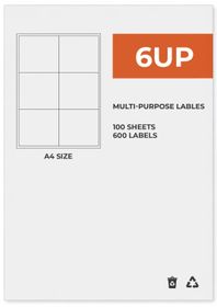 6 UP A4 Sheets Barcode Adhesive Labels 100 Sheets | Shop Today. Get it ...