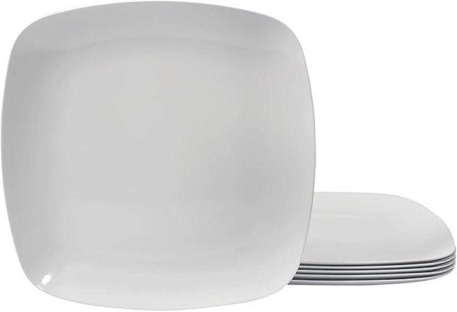 White Melamine Square 5 Pack Dinner Plates | Shop Today. Get it ...