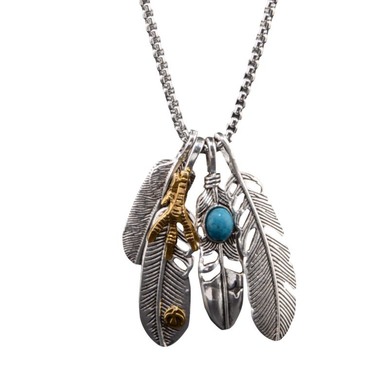 Four Feathers Eagle Claw Pendant Necklace - RN-10009-HPF | Shop Today ...