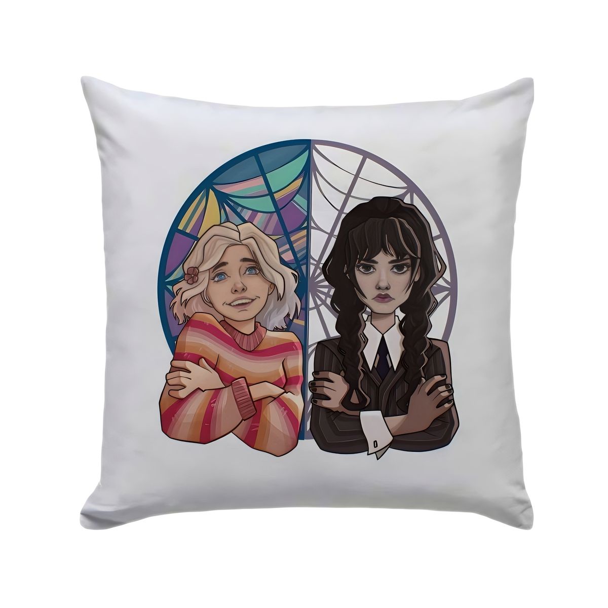 Cool Enid and Wednesday Addams Family Pillow - Cushion - 30cm x 30cm ...